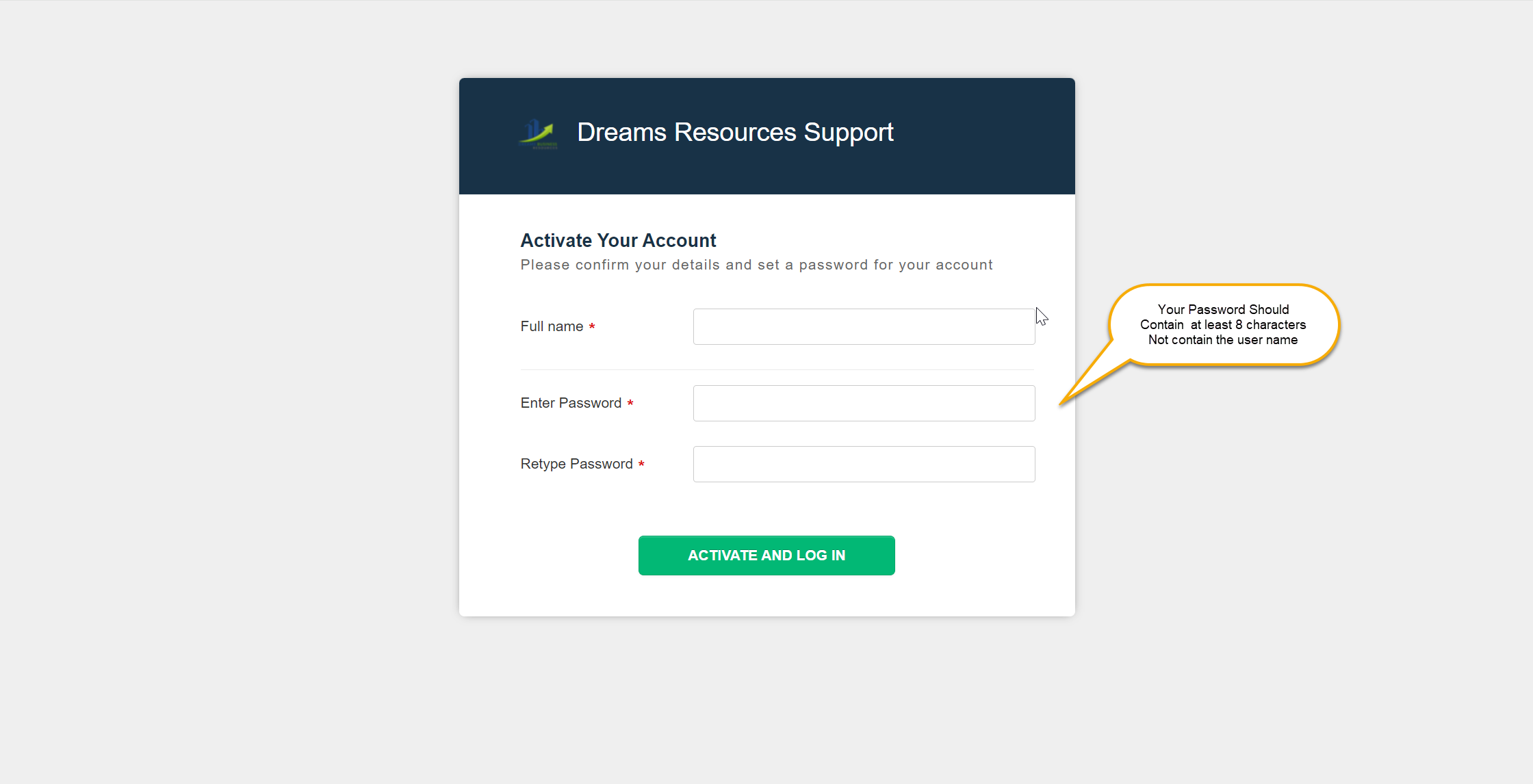 Create an Account - DREAMS Support Center Account : DREAMS Support Center